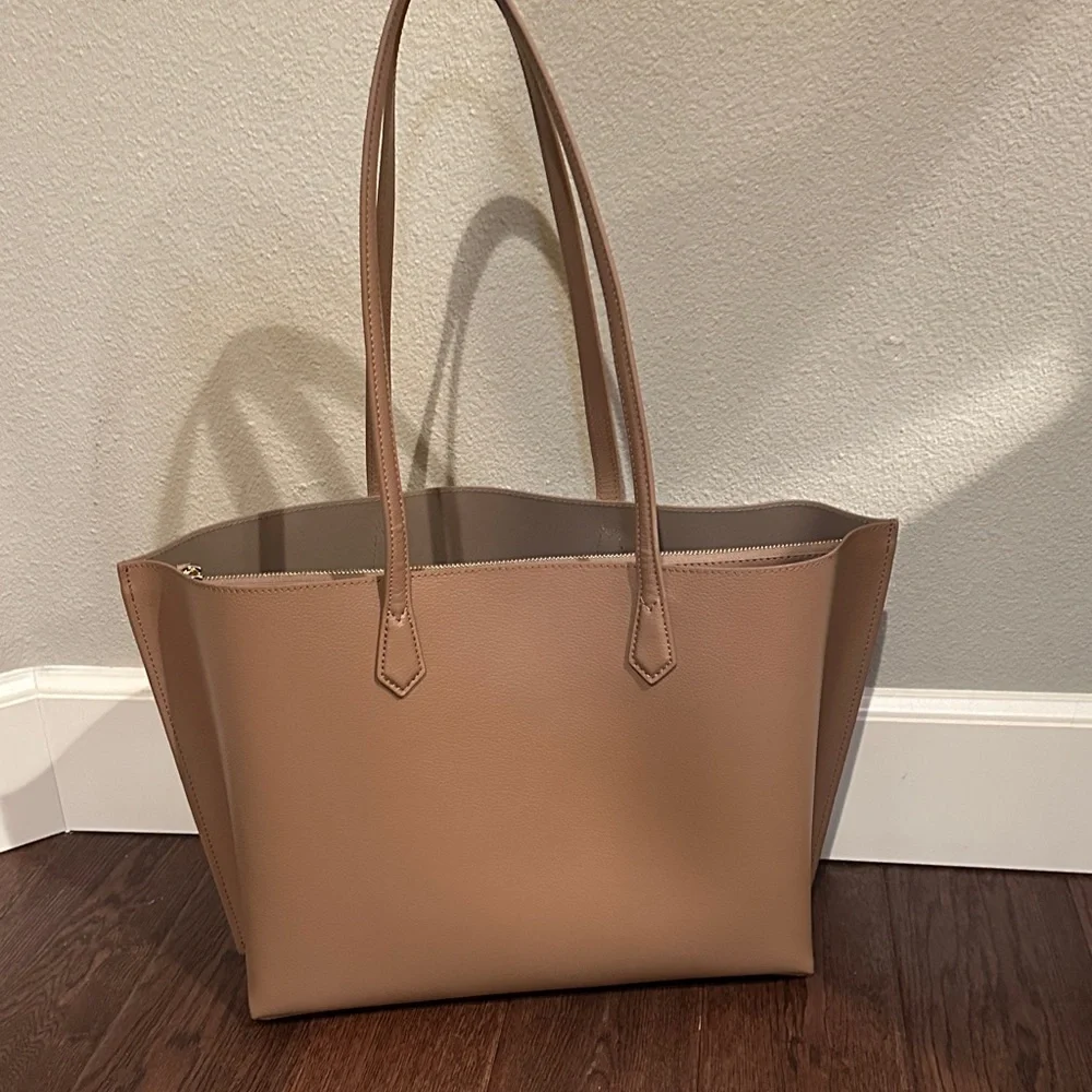 Quince | Bags | Quince Italian Leather Triple Compartment Shopper Tote ...